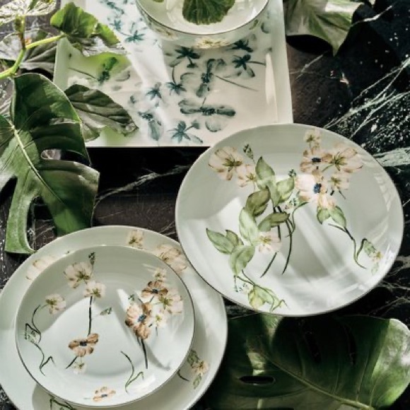 CB2 | Dining | Nwt Cb2 Blossom Floral Salad Plate Set Of 2 | Poshmark